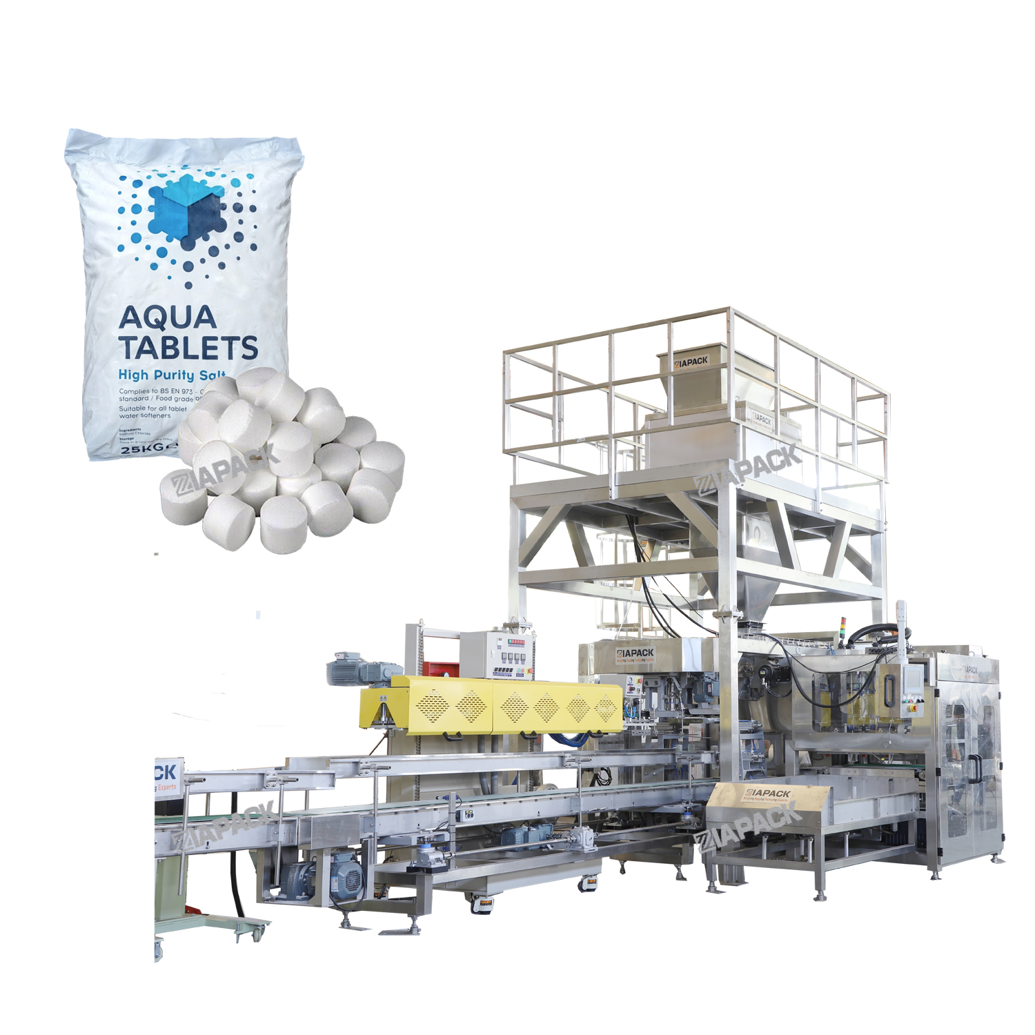 25-50kg salt tablets weighing filling bagging machine - IAPACK
