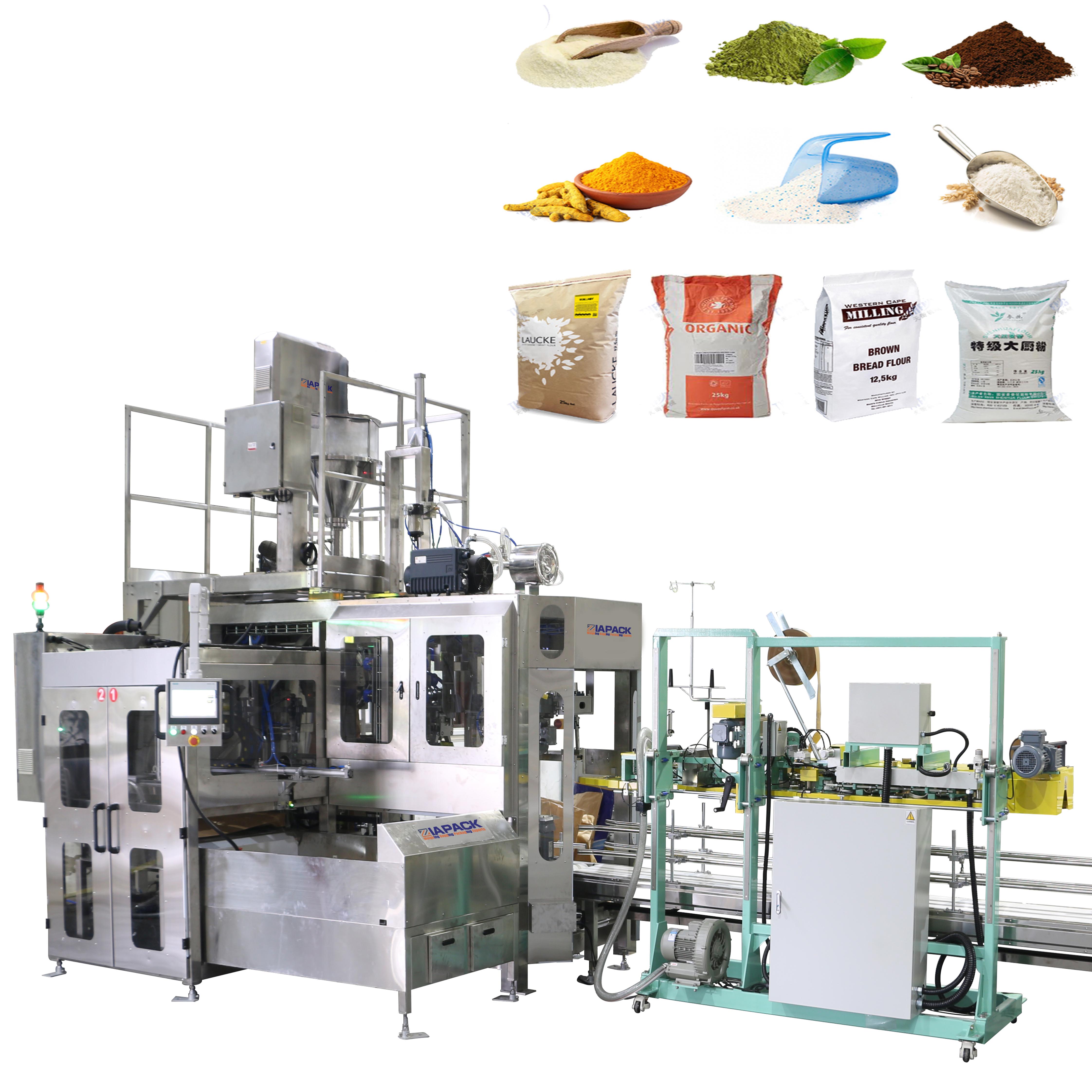 Automatic bulk powder product weighing filling bagging conveying and ...