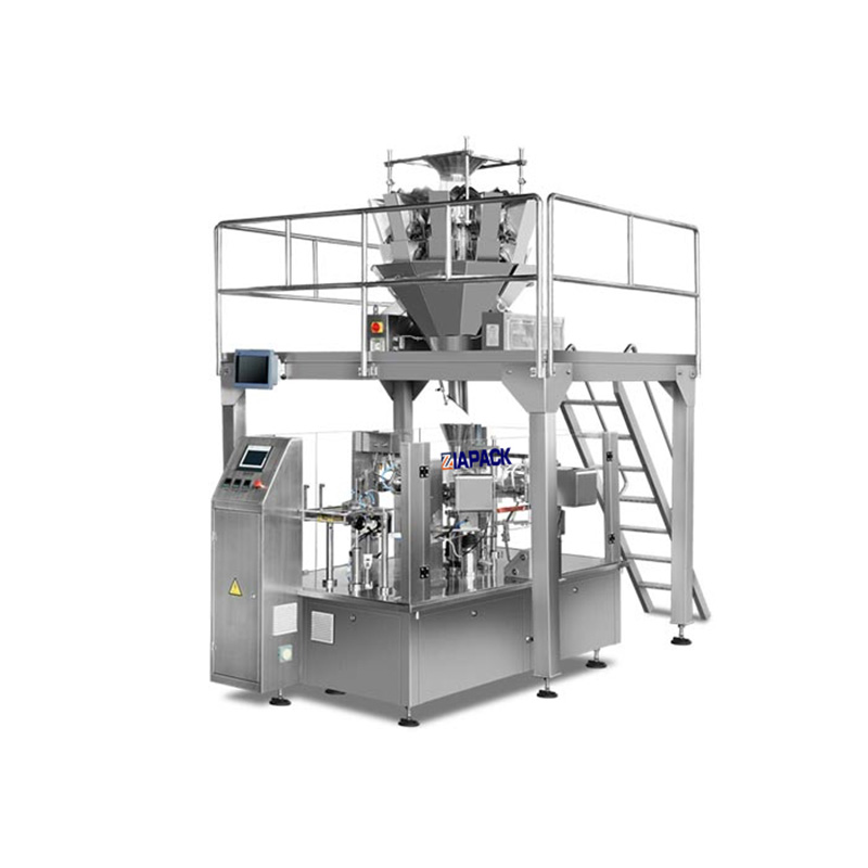 Automatic rotary packaging machine for pre-made bag (doy bag, stand up ...