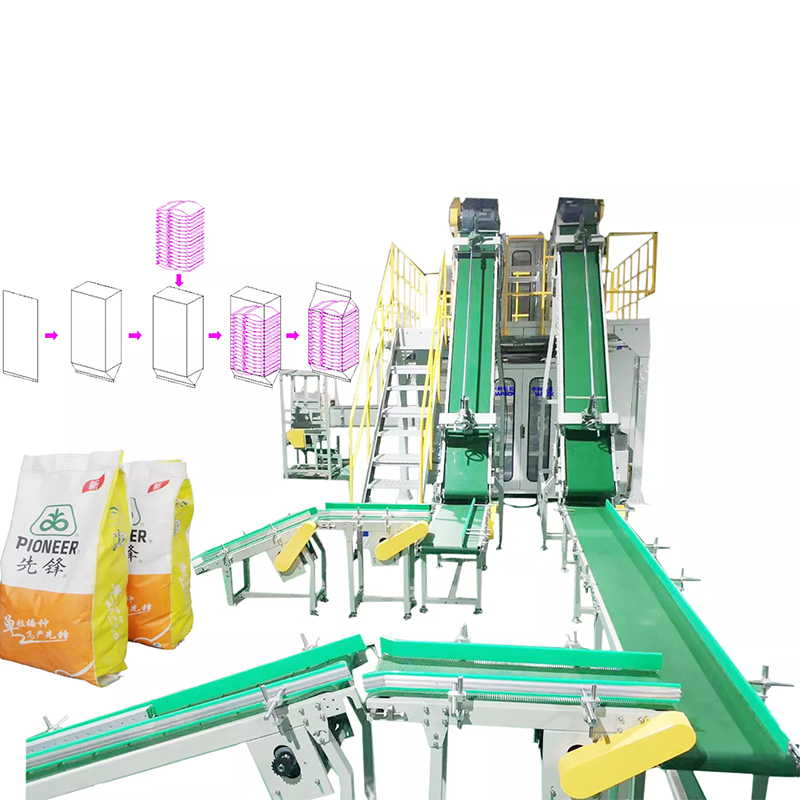 Automatic secondary bagging machine of salt bag packing into big pp ...