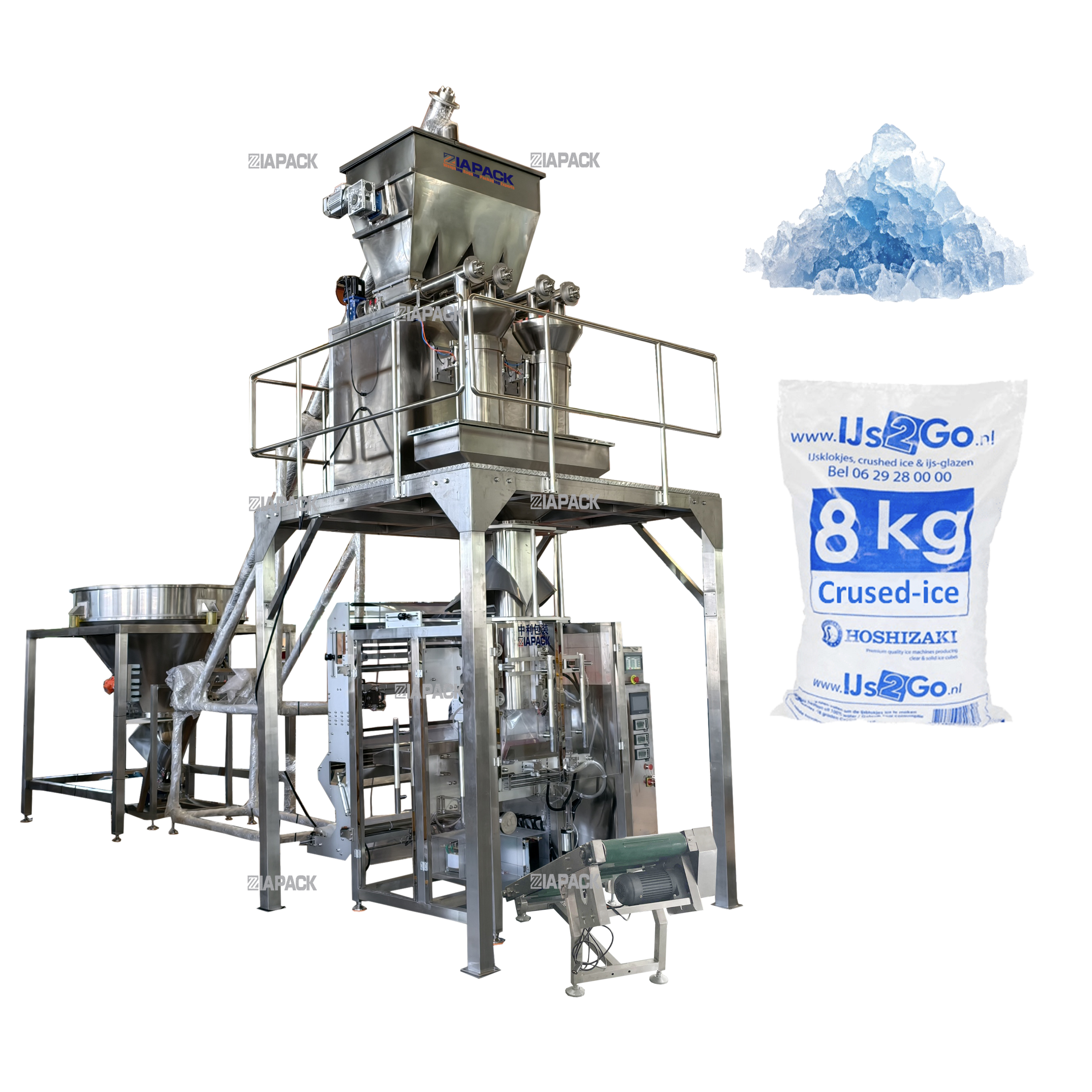 Automatic crushed ice weighing filling bagging machine - IAPACK