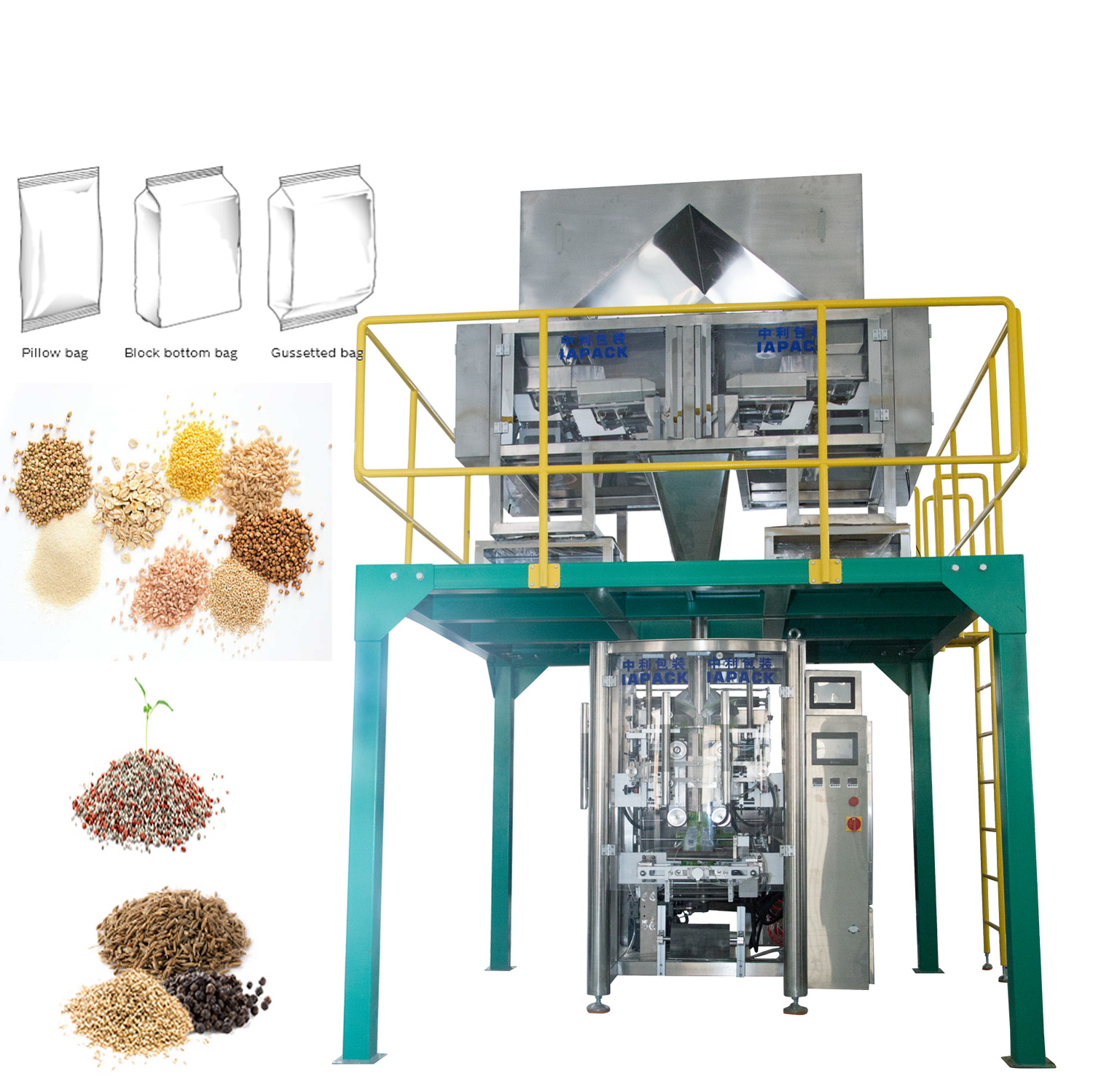 Automatic seed product packaging filling sealing machine unit - IAPACK