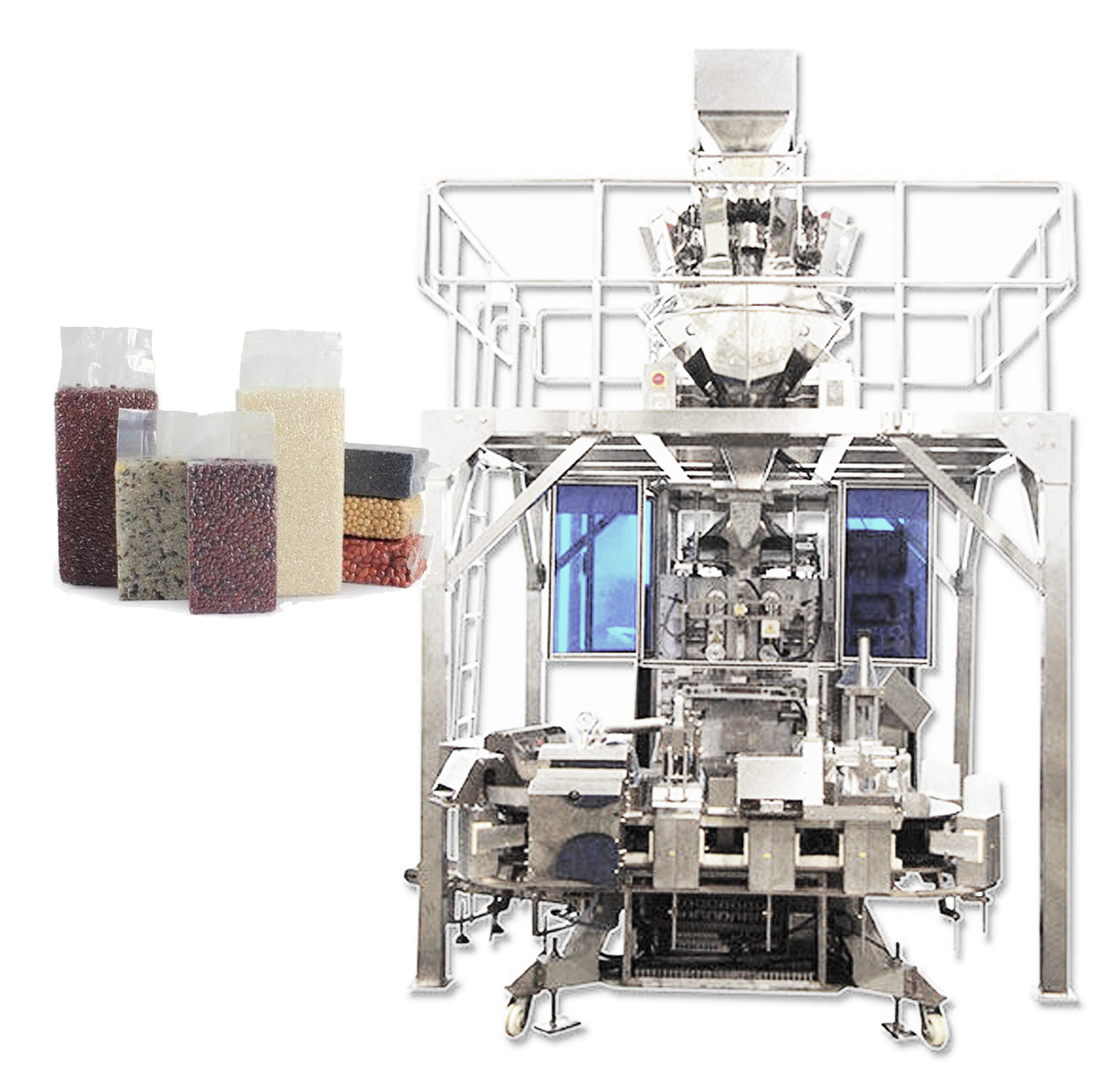 Automatic brick type vacuum bag forming filling packaging machine for grain - IAPACK