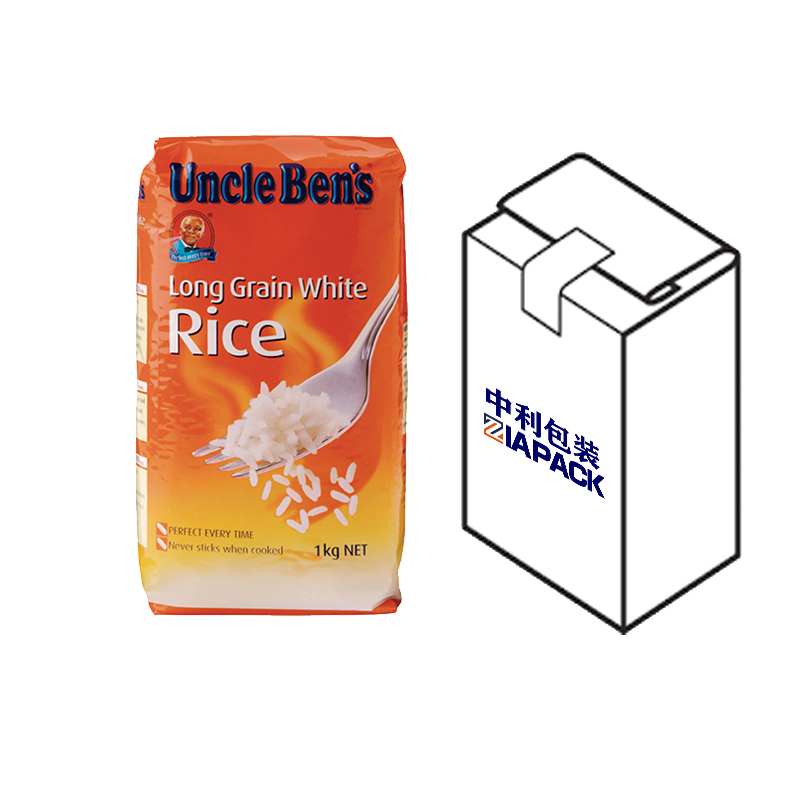 Flat bottom bag with top labeling for grain - IAPACK